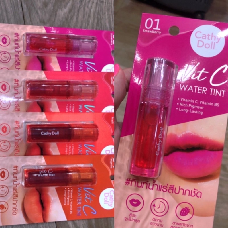 Jual lip tint waterproof cantik cathy doll water tint Vitamin C ...