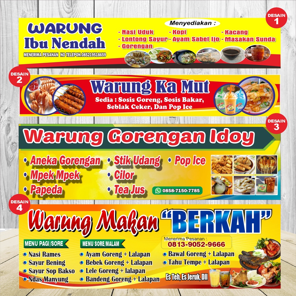 Jual Cetak Banner Spanduk Warung Bahan Flexy 280Gsm Satu Hari Jadi ...