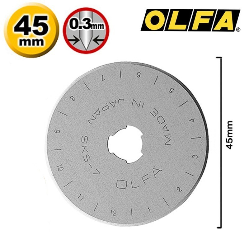 Jual OLFA RB45-1 Refill Rotari Cutter 45 mm (1 pc / Pack) RB45 RB-45 Standard Rotary Blade ...