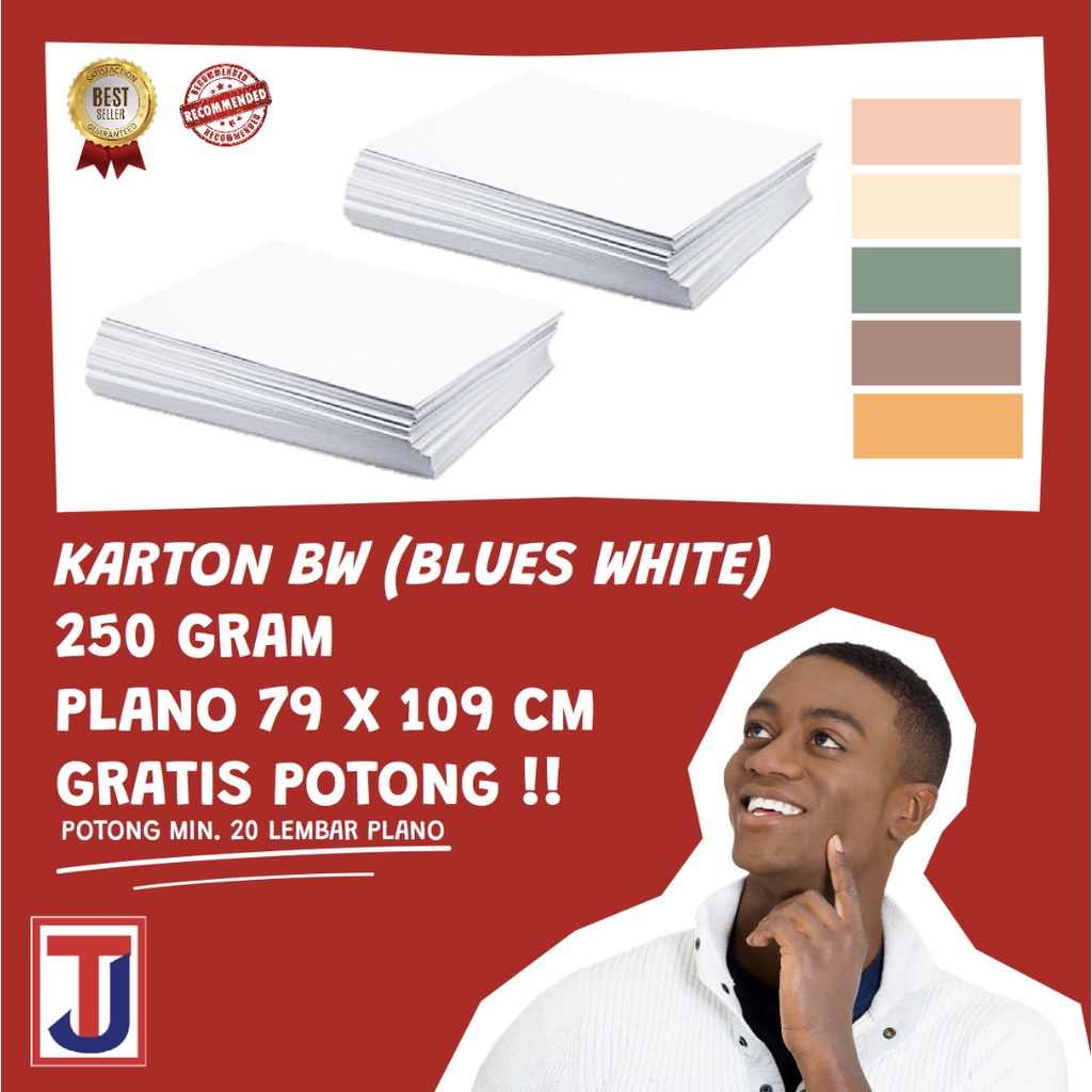 Jual KARTON BW ( Blues White / Bluish White ) 250 Gram Ukuran Plano ...