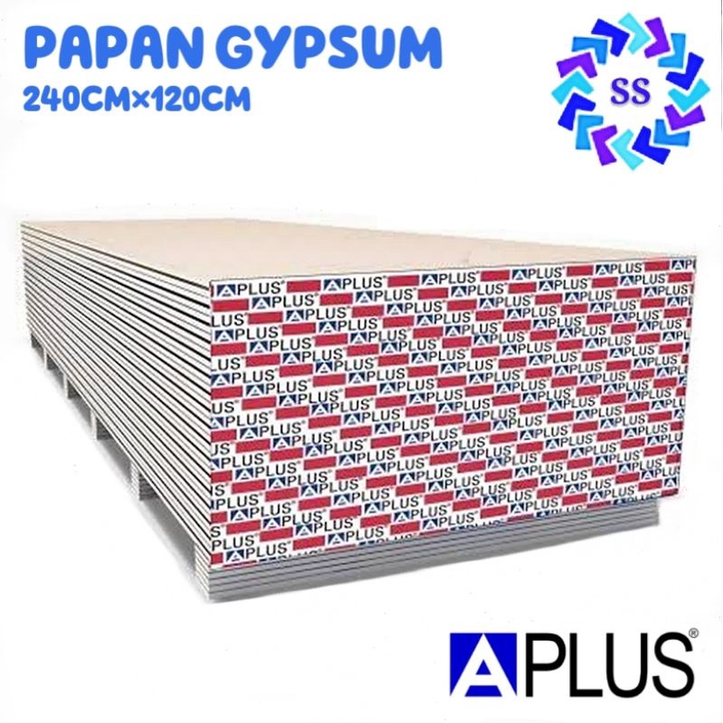 Jual PAPAN PLAFON GYPSUM A-PLUS 9MM (120CM X 240CM) | Shopee Indonesia