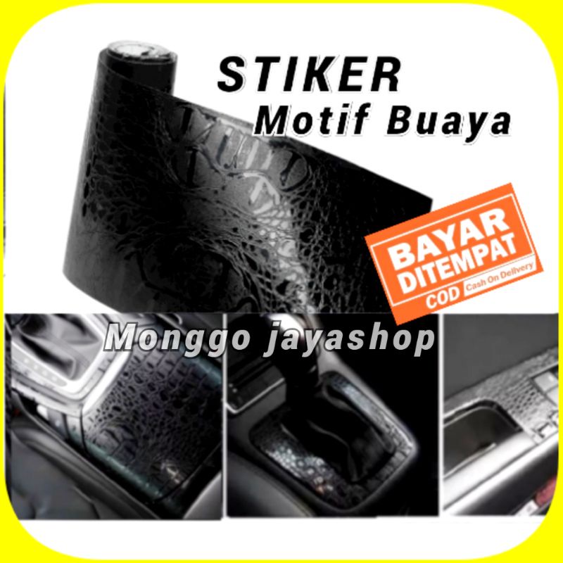 Jual Stiker Mobil Motif Kulit Buaya / Sticker Interior Mobil 150x10cm ...