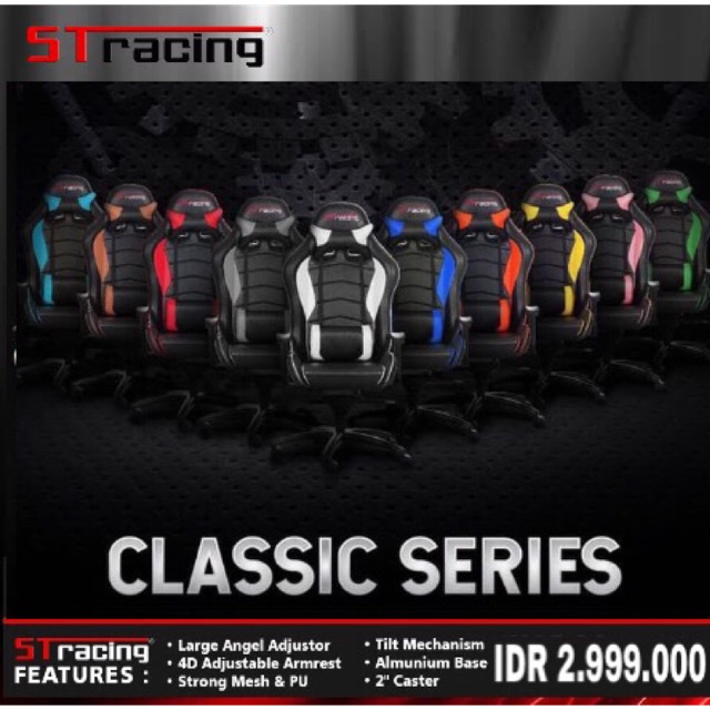 Jual STRacing / ST Racing Gaming Chair Classis Series [READY STOCK ...