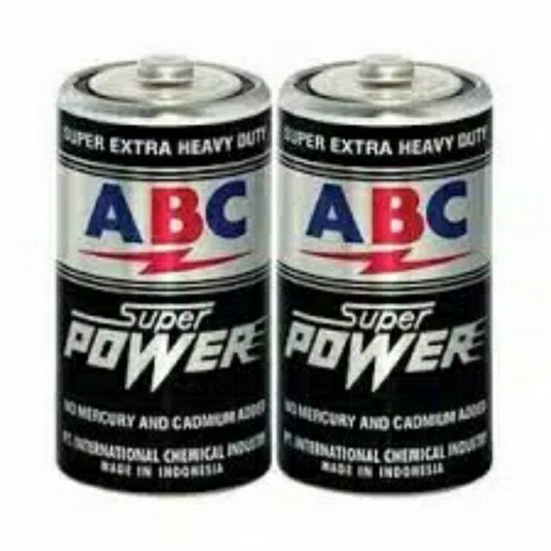 Jual Baterai ABC SUPERPOWER hitam R20 / isi 2 pcs | Shopee Indonesia