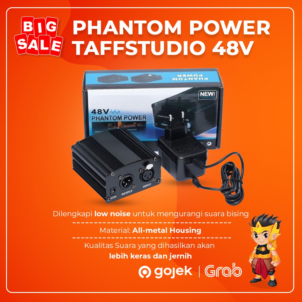 Jual Taffware Power Supply Mic Condenser Phantom Power 48v XLR Male ...