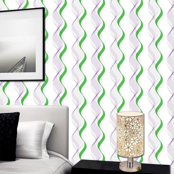 Jual wallpaper sticker hijau wallpaper salur hijau wallpaper dinding salur hijau wallpaper hijau ...