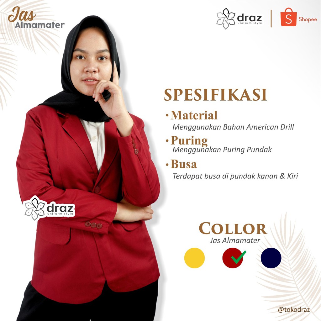 Jual JAS ALMAMATER MERAH MARUN / MAROON Sekolah, Mahasiswa, OSIS ...
