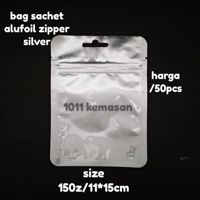 Jual kemasan bag alufoil silver 150z/11x15 cm (isi 50pcs) | Shopee ...