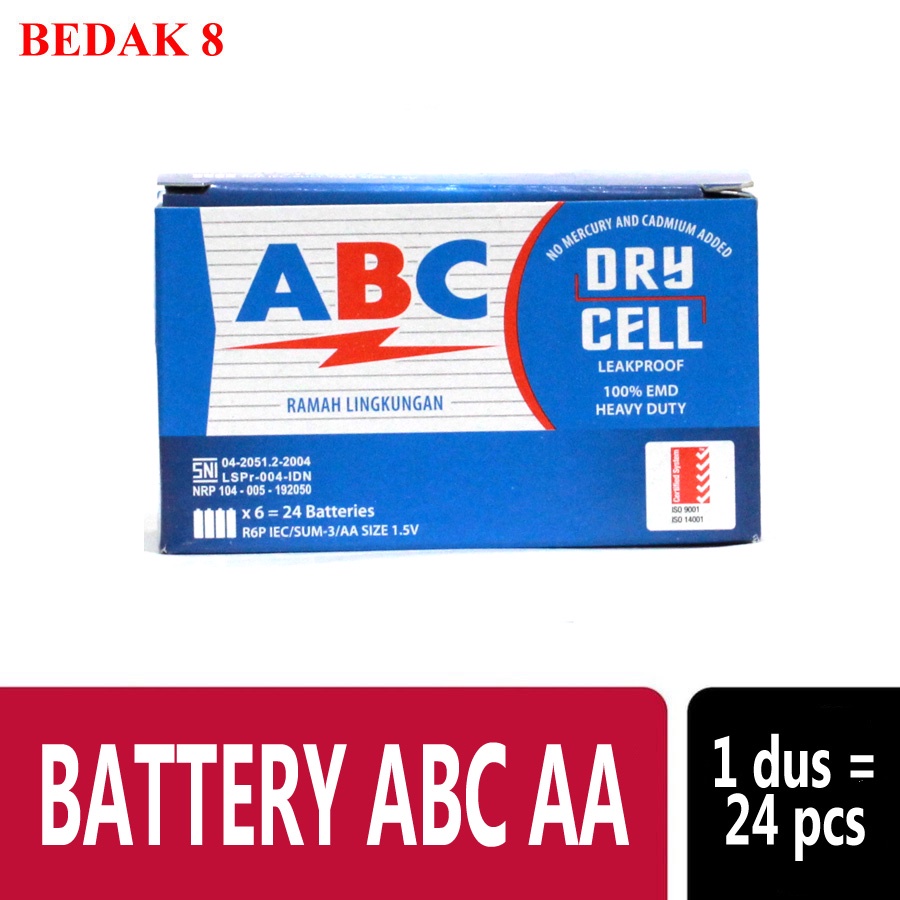 Jual Baterai/ Battery ABC AA Biru Kecil/ A2 1 Dus isi 24 pcs | Shopee ...