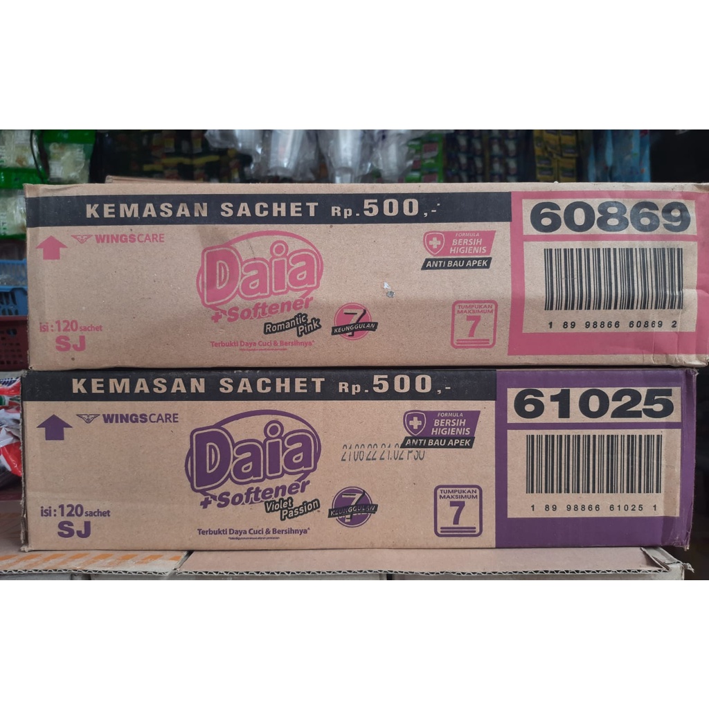 Jual Daia Detergen Bubuk 1 DUS Eceran 500 / Daia Softener Deterjen ...
