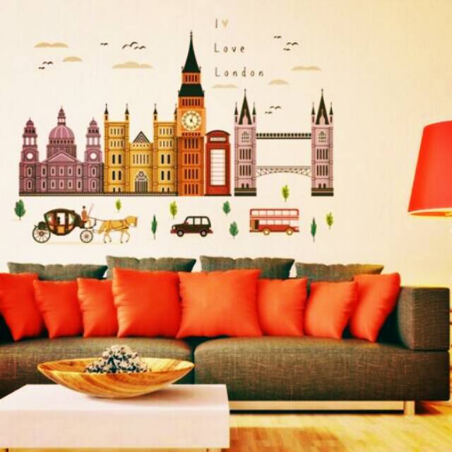 Jual Wallsticker London View New/ Big ben/ stiker dinding/ dekorasi ...