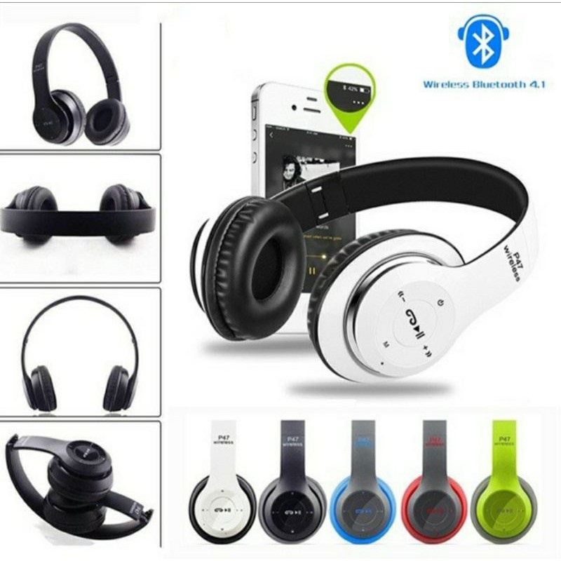 Jual Headphone Wireless P47 v5.0 + EDR Headset Bluetooth A2DP Super BASS | Shopee Indonesia
