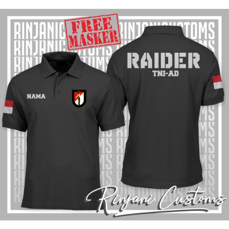 Jual KAOS POLO RAIDER-BAJU KERAH RAIDER-KAOS KERAH RAIDER TNI AD GRATIS ...