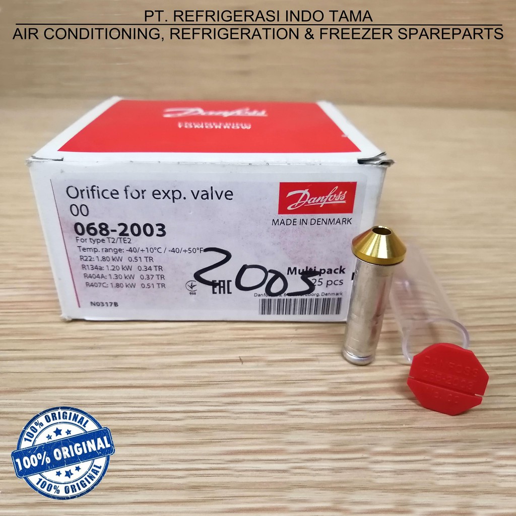 Jual ORIFICE DANFOSS T2 - TE2 NO. 00 [ 068 -2003 ] ( T 2 - TE 2 ...