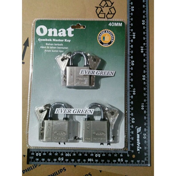 Jual Kunci Gembok 40 mm (3 pcs Master Key) dgn 1 Anak Kunci untuk 3 ...