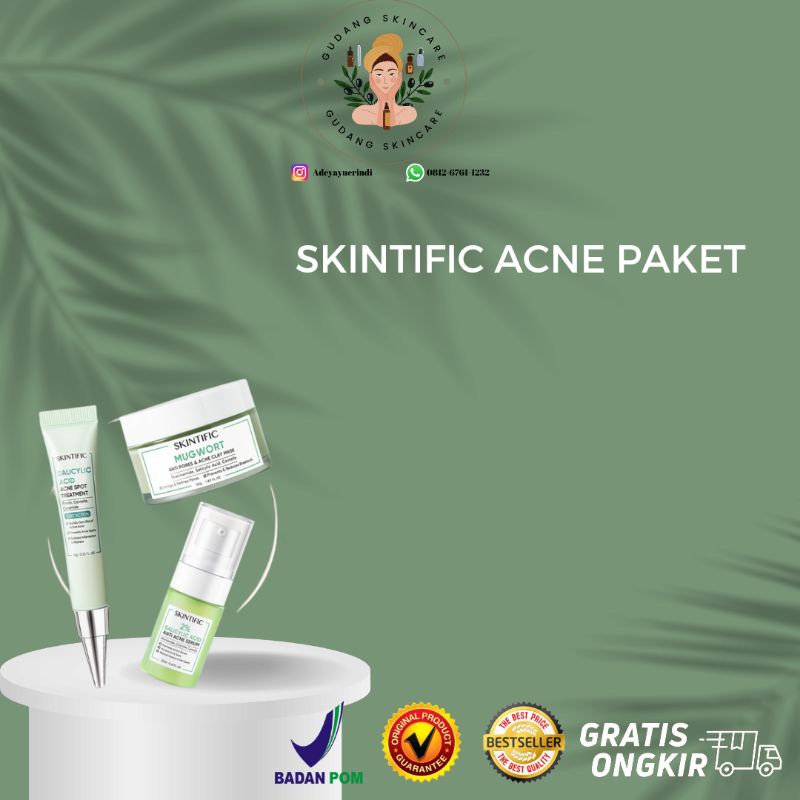 Jual SKINTIFIC Acne powerful set 3 pcs | Salicylic Acid acne spot ...