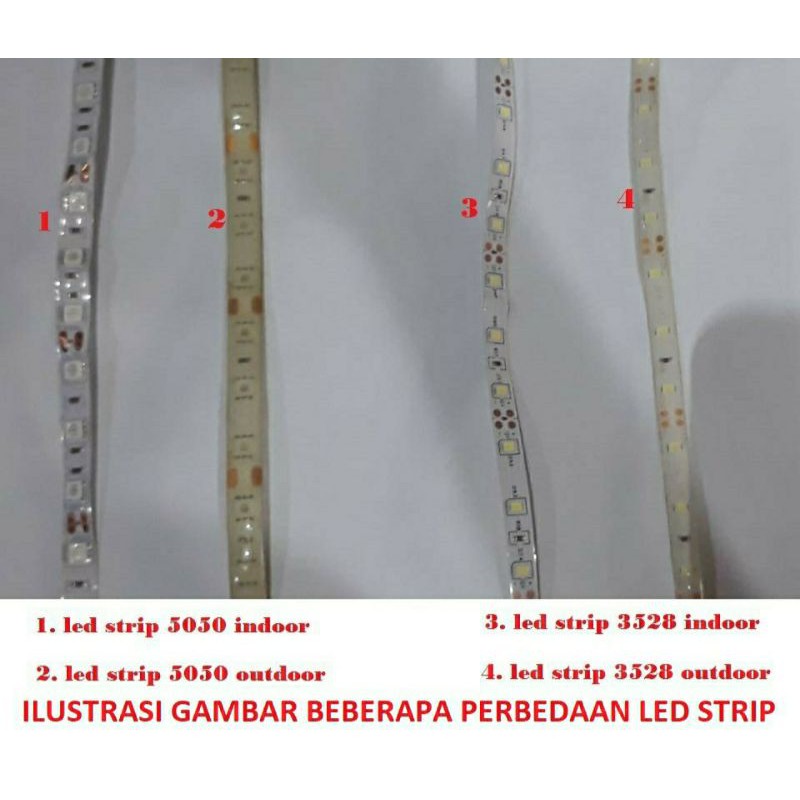 Jual Eceran Led Strip Besar SMD 5050 IP33 12v Flexible Fleksibel 50cm ...