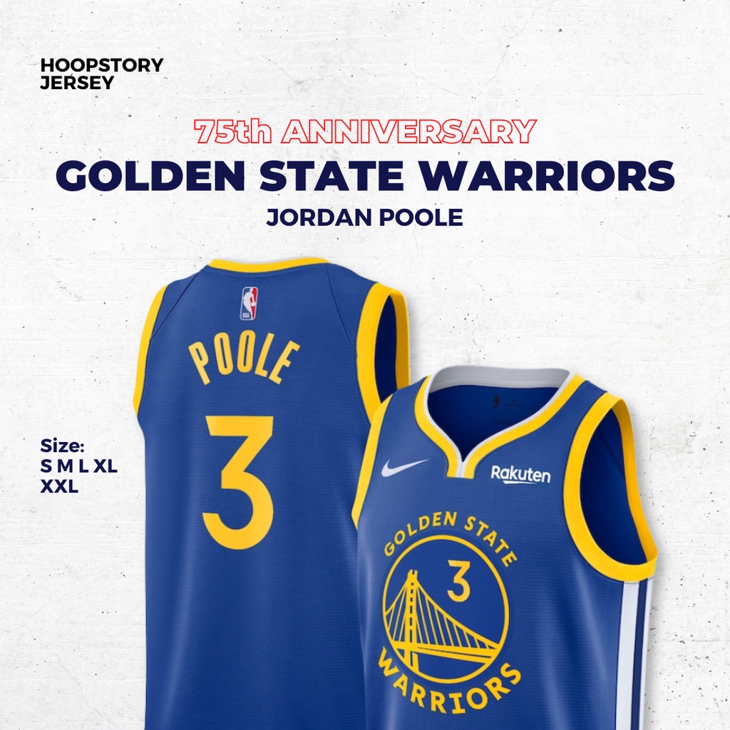 Jual JERSEY BASKET NBA GSW #3 JORDAN POOLE 75TH BIRU 21/22 | Shopee Indonesia