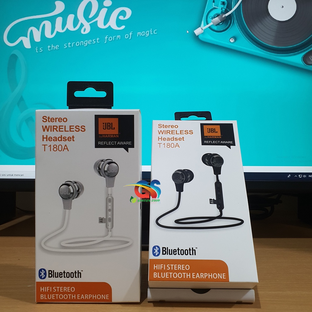 Jual Headset Bluetooth JBL T180A PLUS SLOT MEMORY Earphone Bluetooth ...