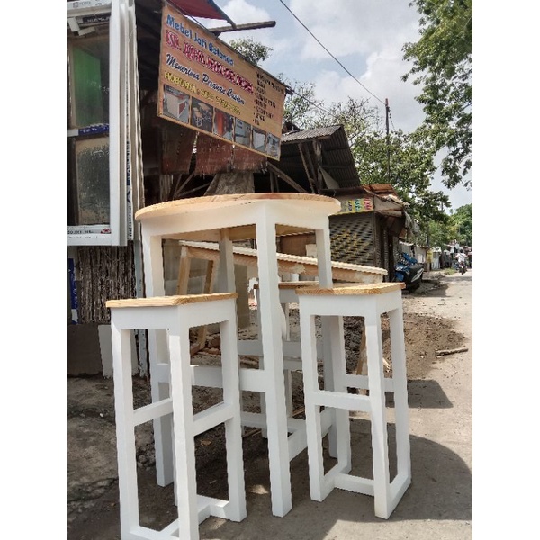 Jual meja cafe meja bar kayu jati belanda | Shopee Indonesia