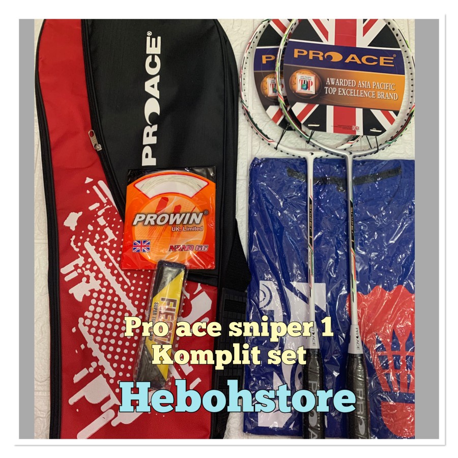 Jual Raket Badminton PRO ACE SNIPER 1 komplit set +tas ORIGINAL ...