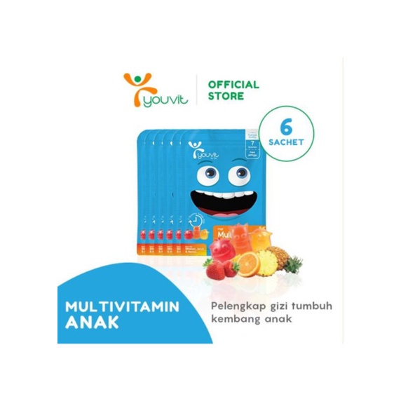 Jual Youvit Multivitamin for Kids 1 Box isi 6 sachet | Shopee Indonesia