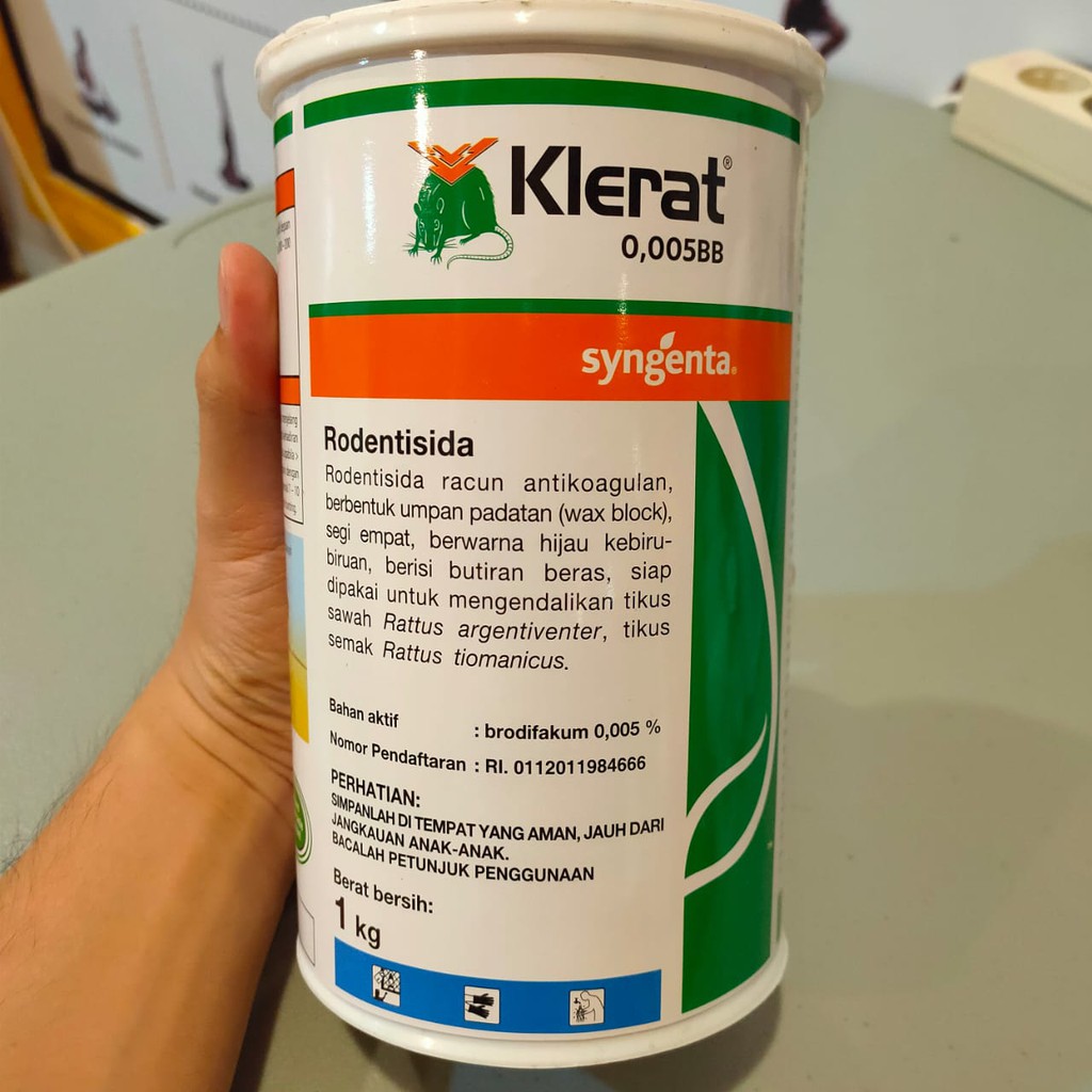 Jual AGROSHOP383 - KLERAT 0,005 BB 1 Kg Rodentisida Brodifakum 0,005% ...