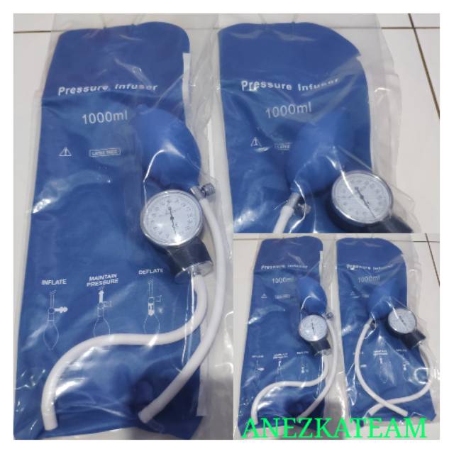 Jual PRESSURE BAG 1000ml PLUS GAUGE/PRESSURE INFUSER 1000ml/Metpak ...