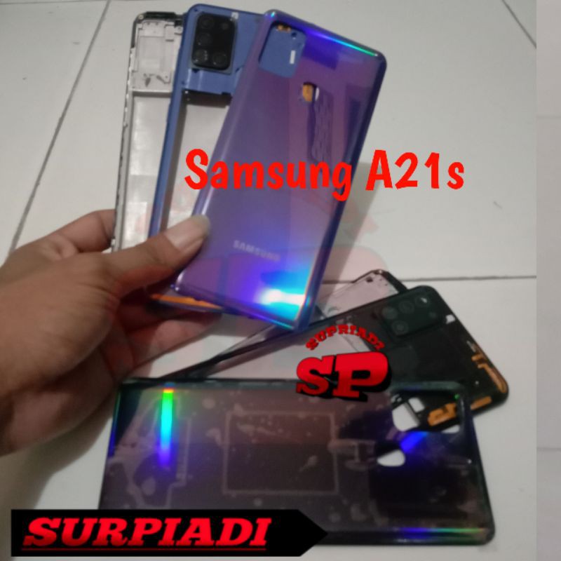 Jual Casing Housing Samsung A21s Fullset Backdoor Backdor Frame Lcd Tulang Tengah Original ...