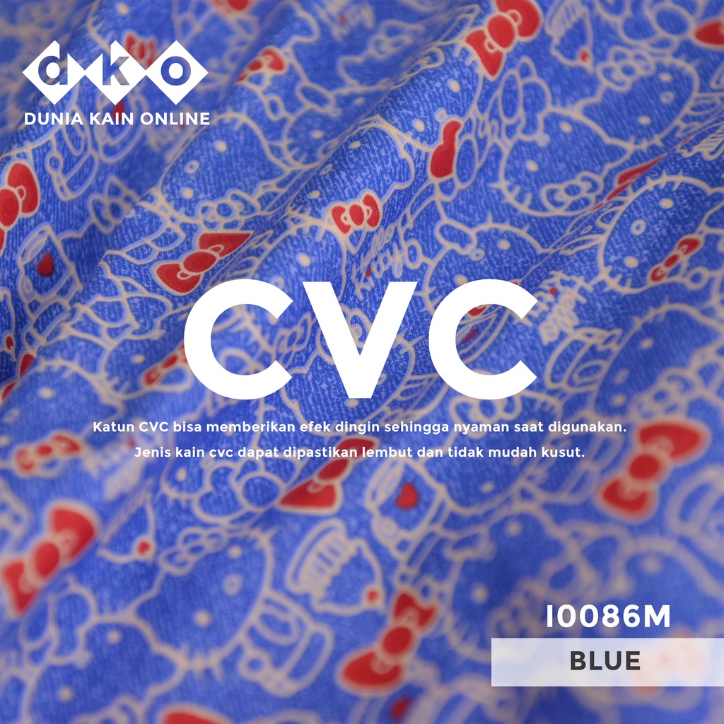 Jual DKO Kain Katun Lokal Premium Warna Biru Hello Kitty | Shopee Indonesia