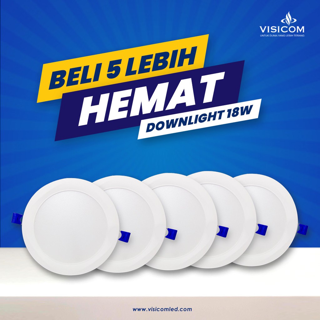 Jual VISICOM PAKET HEMAT Lampu Downlight LED 18 Watt Panel Inbow Ukuran ...