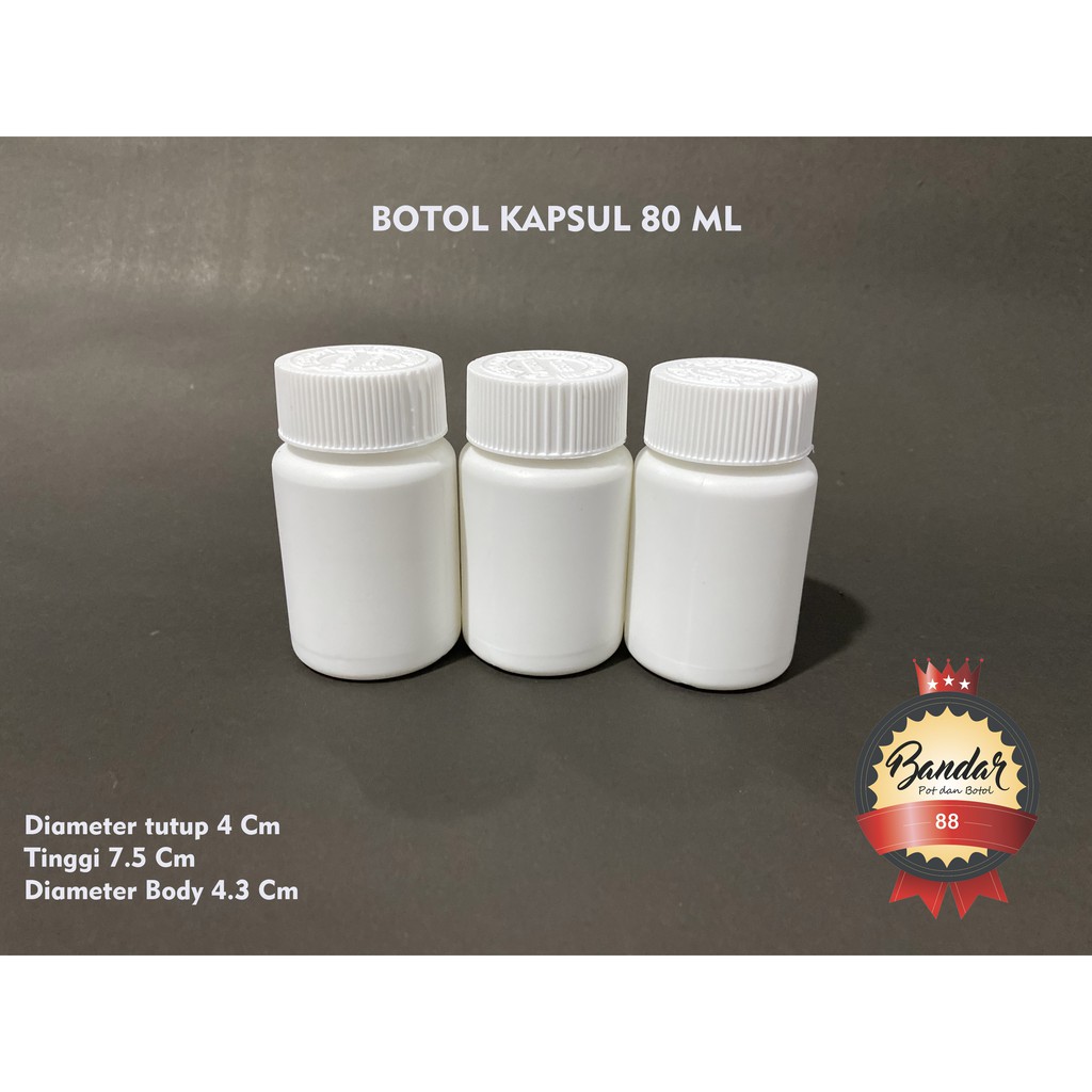 Jual BOTOL KAPSUL 80 ml (PAKET 1 KG ISI 27 PCS @ Rp 2075) | Shopee ...