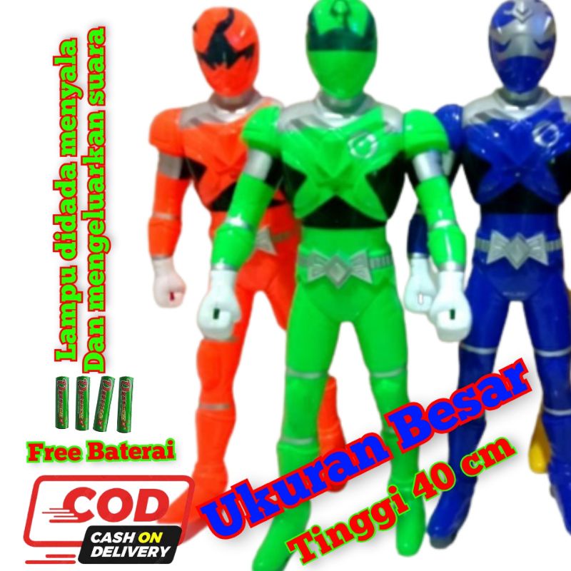 Jual Mainan Robot Action Figur Super Power Rangers Besar Bunyi suara ...