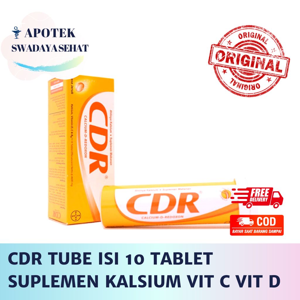 Jual CDR Tube Isi 10 Tablet - Suplemen Kalsium Vitamin C Vitamin D ...