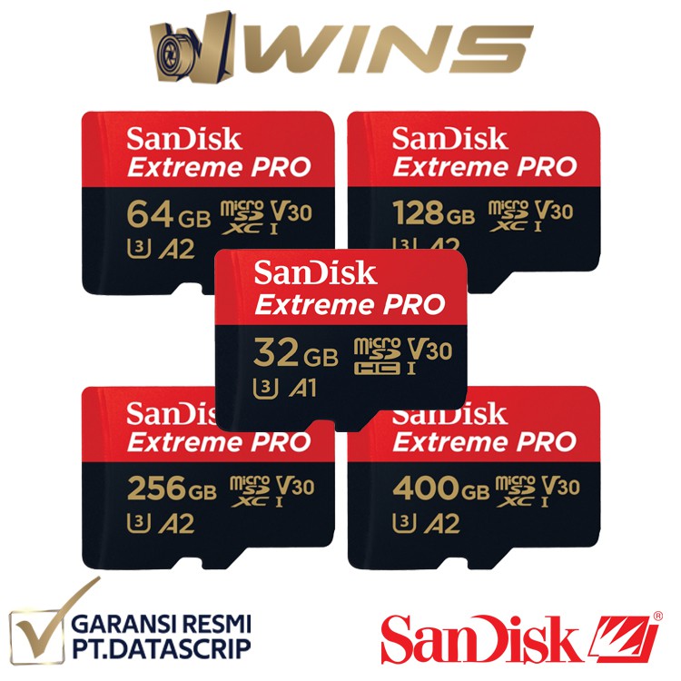 Jual Sandisk Extreme Pro MicroSD / Micro SD Card Memory 16 32 64 128 256 400 Gb Garansi ...