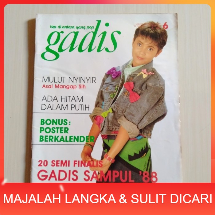 Jual Majalah GADIS No.6 Feb 1988 BUTET NASUTION + POSTER MICHAEL JACKSON Langka | Shopee Indonesia