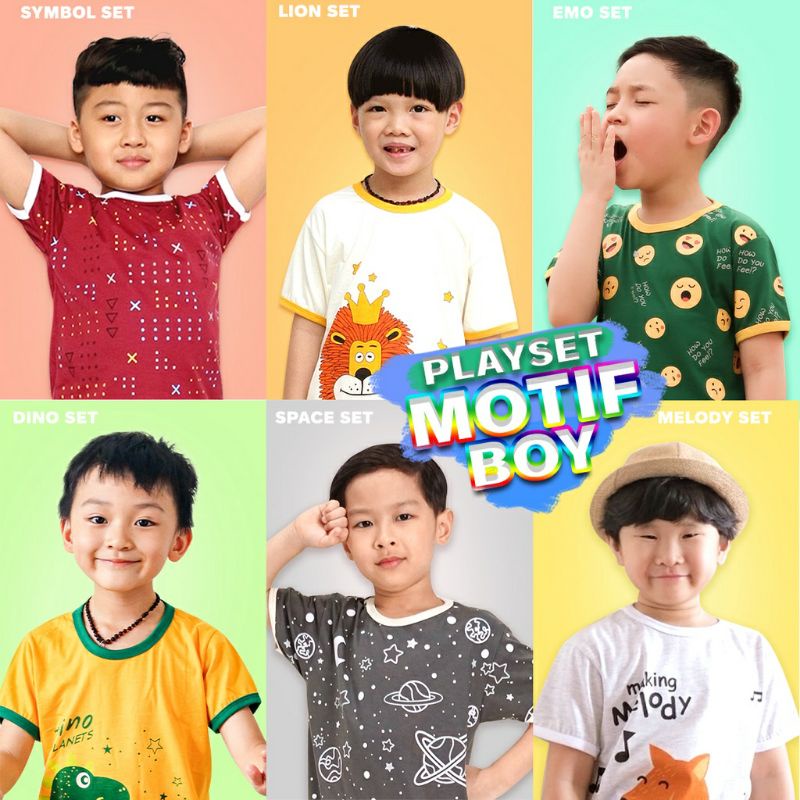 Jual (6-12 tahun) Kazel X Zebe Playset Motif Setelan Baju Kaos Pendek Anak Cowok | Shopee Indonesia