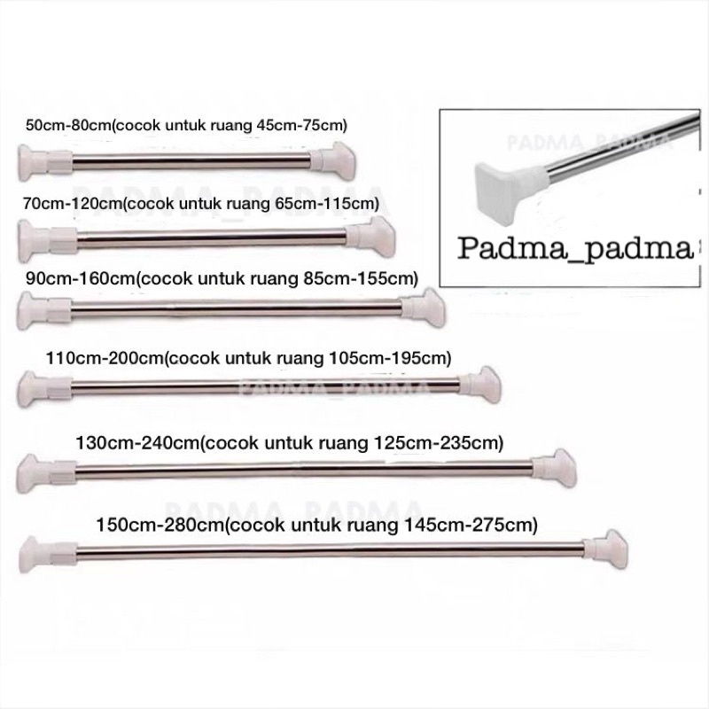 Jual TIANG pipa FLEKSIBEL tanpa paku /TIANG KAMAR MANDI/TIANG PIPA ...