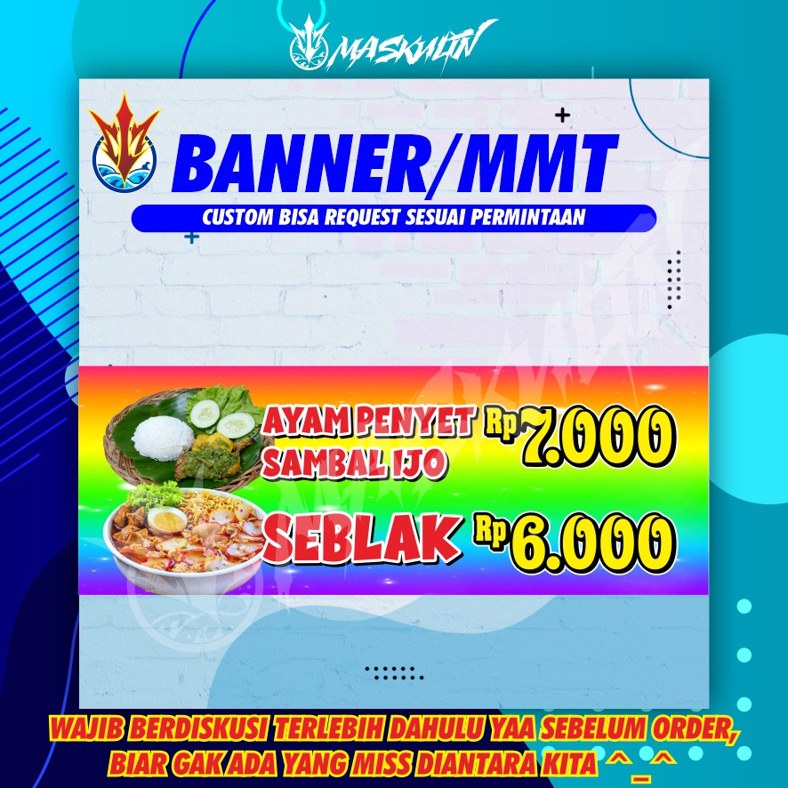 Jual Banner MMT Spanduk Ayam Penyet Sambal Ijo dan Seblak | Shopee ...