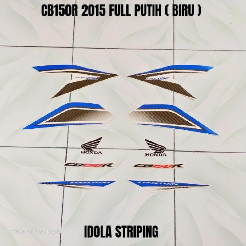 Jual Striping CB150R 2015 Full Putih ( Biru ) | Shopee Indonesia