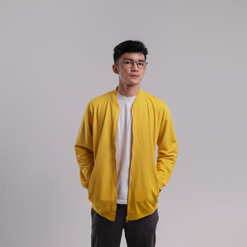 Jual iNeat Marshall Jacket Yellow - Jaket Bomber Basic Polos | Shopee ...
