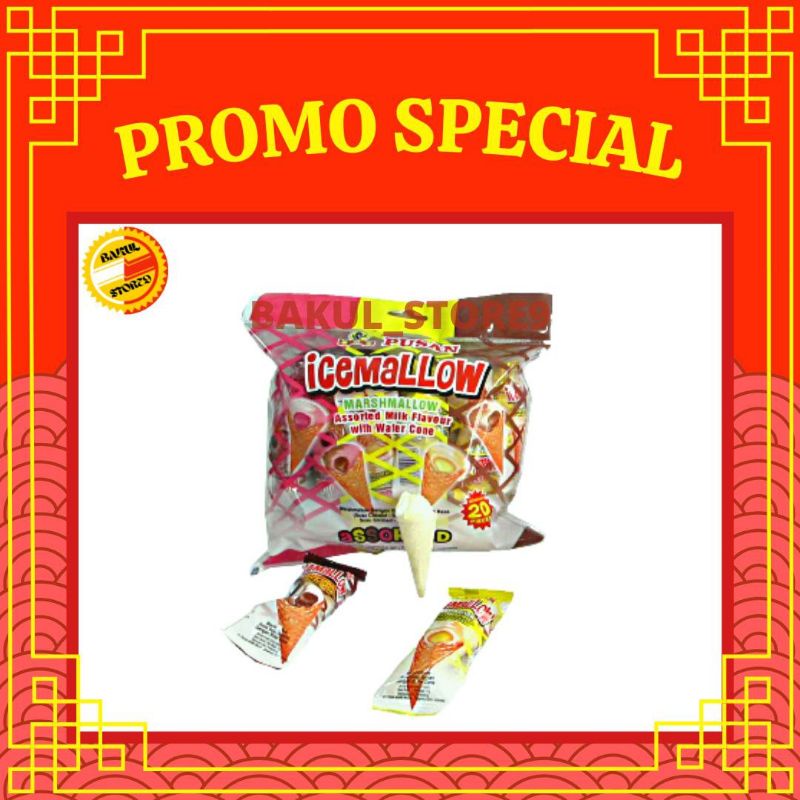 Jual Pusan Icemallow Assorted Permen Ice Cream Mallow / Marshmallow ...