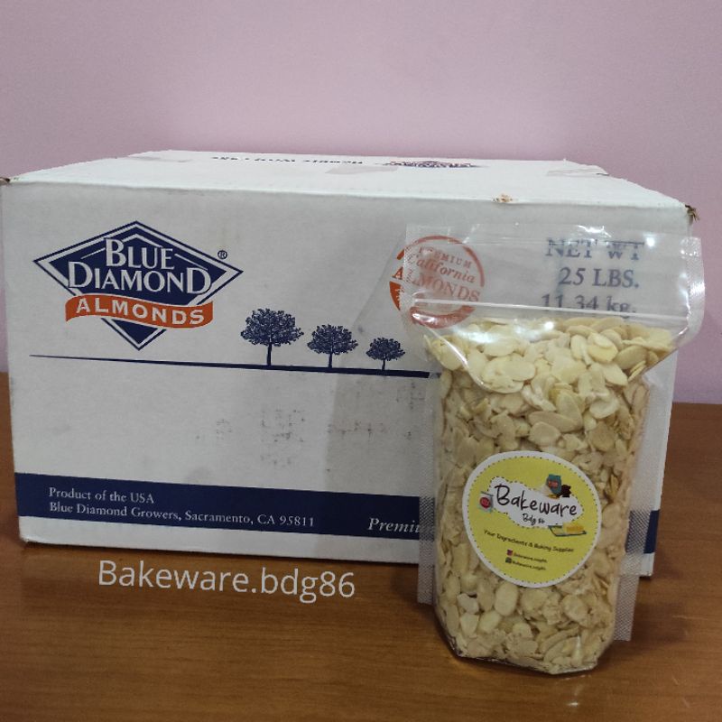 Jual KACANG ALMOND SLICE 500 GRAM BLUE DIAMOND REPACK RAW (MENTAH ...