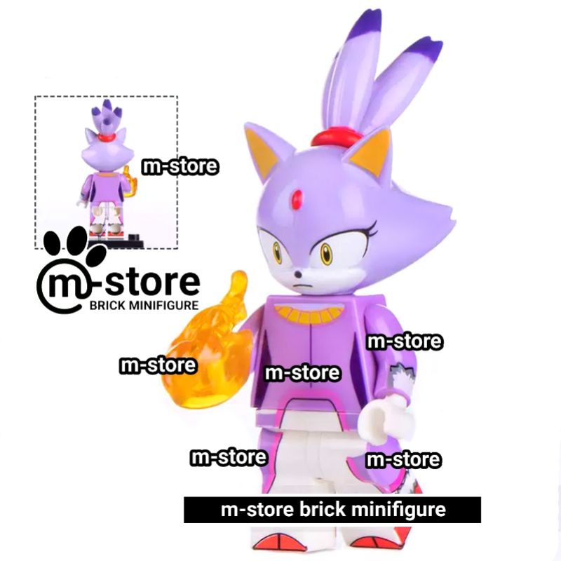 Jual brick sonic the hedgehog blaze the cat mini toy figure | Shopee ...