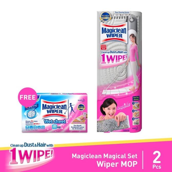 Jual {{{{}}] Magiclean Magical Set - Wiper Mop FREE WET SHEET | Shopee ...
