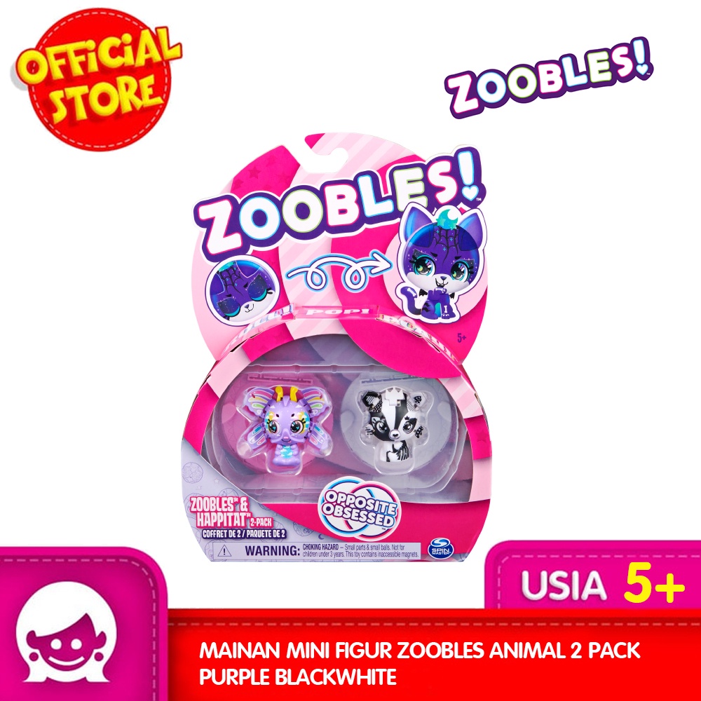 Jual Mainan Mini Figur Zoobles Animal 2 Pack Purple Blackwhite | Shopee ...