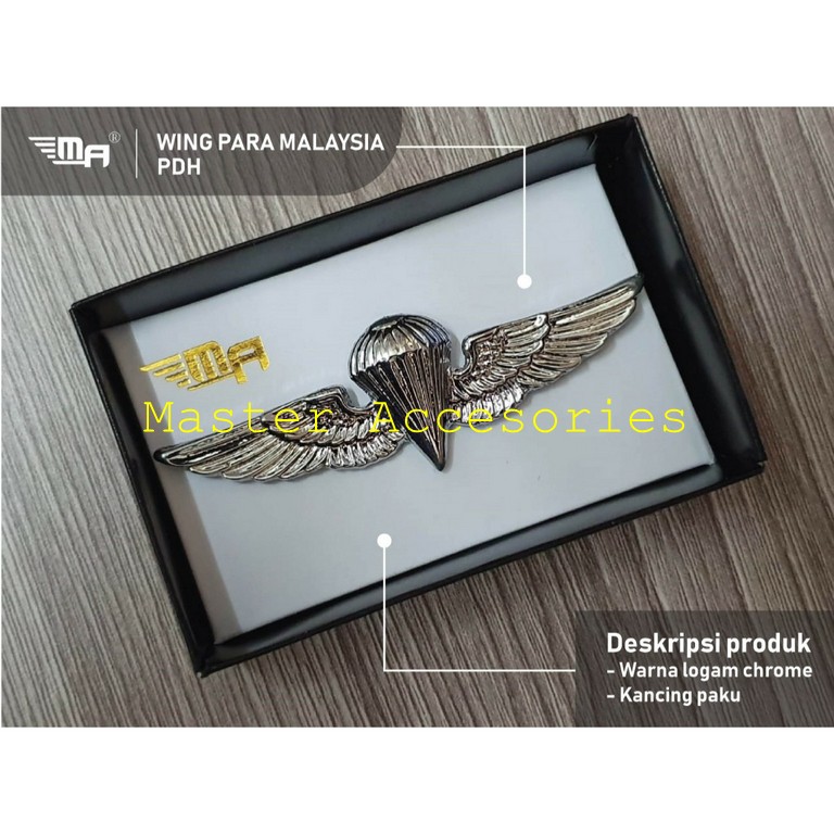Jual Wing Para Malaysia / Malindo silver Brivet Brevet PDH TNI AD ...