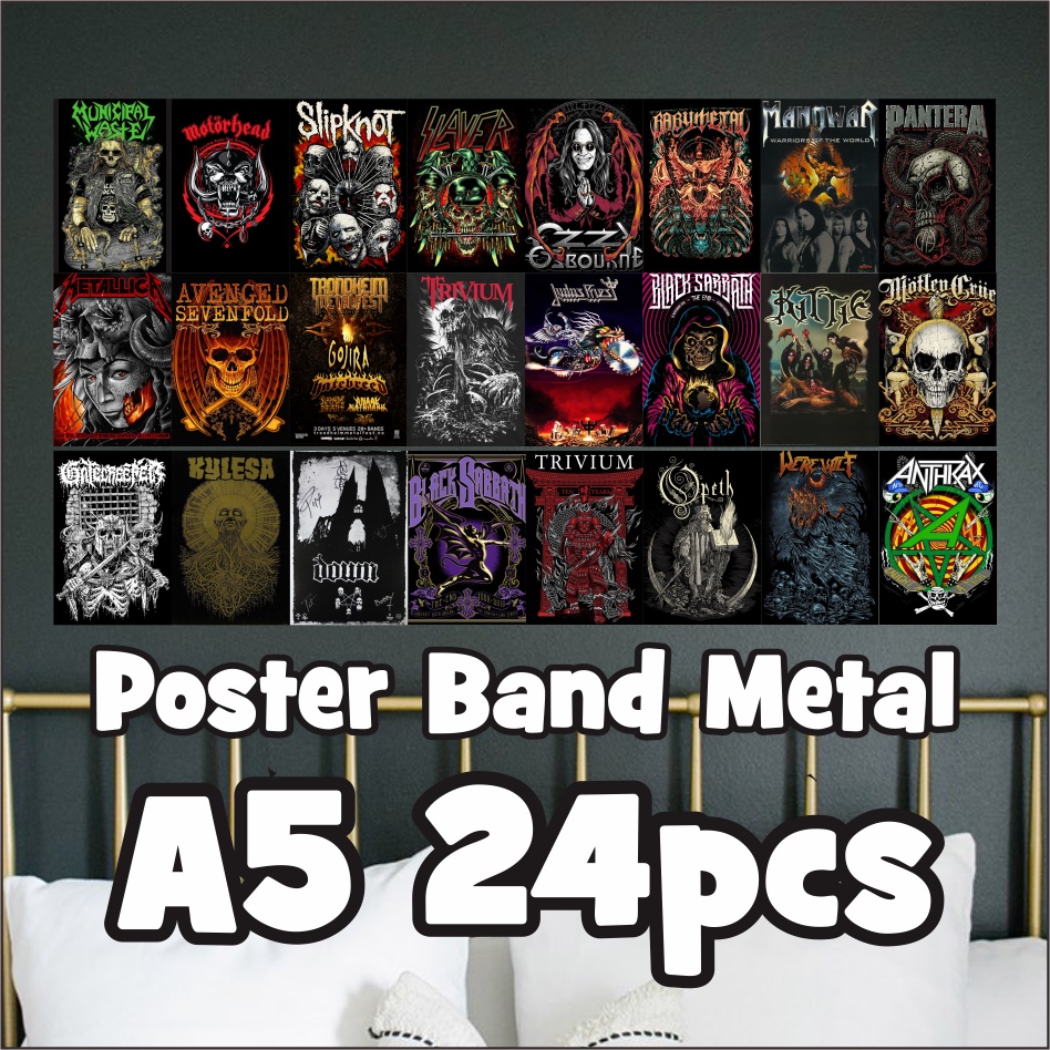 Jual Poster Band Metal A5 24pcs Poster Metal Poster Aesthetic Poster ...