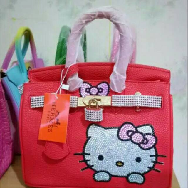 Jual Tas hello kitty merah togo blink | Shopee Indonesia