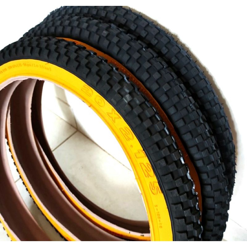 Jual ban luar sepeda 20 x 2125 swallow hitam kuning | Shopee Indonesia